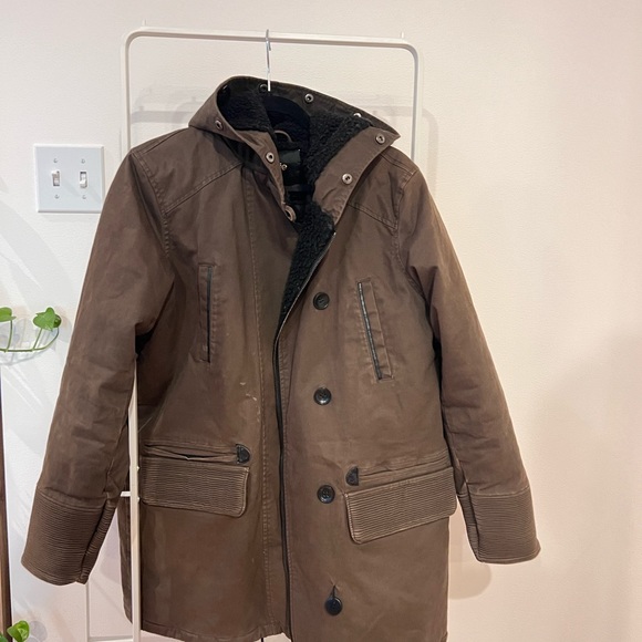 Maje | Jackets & Coats | Maje Army Green Parka With Sherpa Details ...